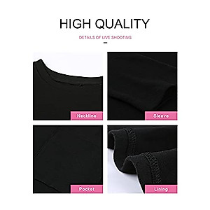 Dokotoo Womens Comfy Casual Winter Long Sleeve T Shirt Tunics Tops Blouse Fashion Oversized Shirts Tunic with Pockets Tops for Leggings Summer Autumn Spring (US 16-18) XL,Black