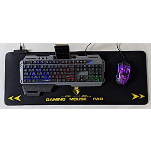 Illuminated Gaming Keyboard Model M-1000, Ergonomic Design, Waterproof and Anti-Skid Design, Support Multiple System, Constant Light/Breathing Mode Switch, Strong USB Cable 1.5m (5 ft.)