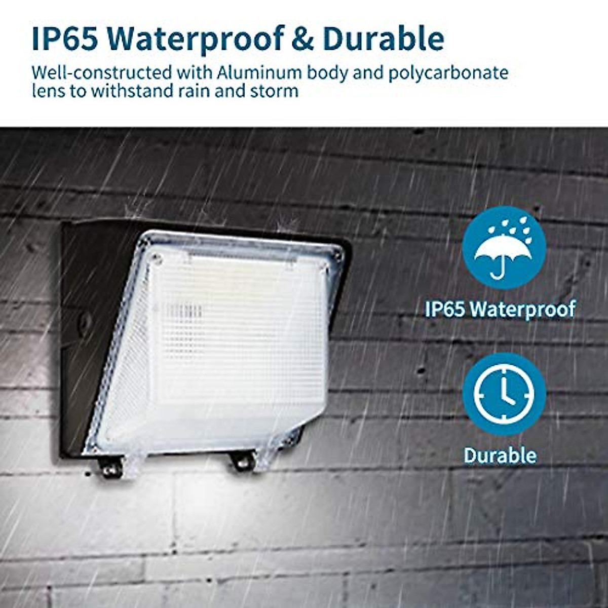 Xbuyee (2 Pack) 80W LED Wall Pack with Dusk-to-Dawn Photocell, Security Outdoor Wall Lights Wall Mounted LED Light Fixture, 120LM/W 5000K 100-277V IP65 Power Tunable (40W/60W/80W)