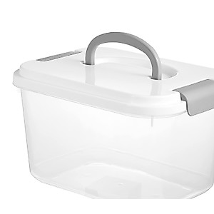 YYXB 8 Pack Clear Latch Box/Bins with Handle and Lid, Plastic Stackable Latching Box for Storage, Multi-Purpose, 5Litre/5.5 Quart