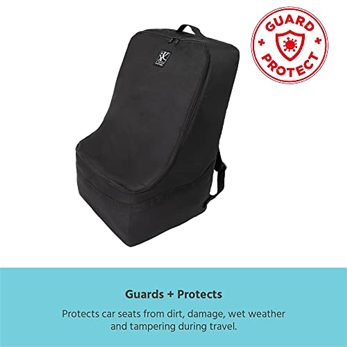 J.L. Childress Ultimate Backpack Premium Padded Car Seat Travel Bag - Large, High Quality, Durable, Secure, Universal Airport Gate Check Bag, Black