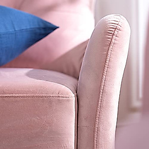 ZINUS Ricardo Velvet Loveseat Sofa, Easy, Tool-Free Assembly, Blush Velvet