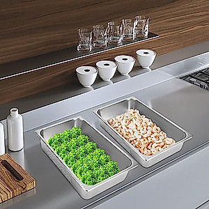 CNCEST 2pcs 4 Inch Commercial Food Heater, Steam Table Plate Buffet Counter Perforated Portable, for Use in Restaurant Canteensce