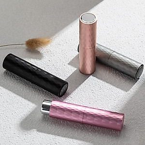 LISAPACK 8ML Perfume Atomizer Spray Bottle (2 PCS) Empty Cologne Dispenser Portable (Black, Grey)