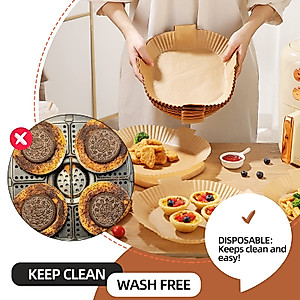 Rumia Air Fryer Liners Disposable Parchment Paper Square,7.9-inch (Fit 5-8 QT) Airfryer Liners for Air Frying, Baking, Roasting Microwave, Unbleached Oil-proof Food Grade Parchment Paper(100Pcs 8inch)