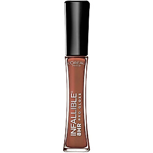 L’Oreal Paris Makeup Infallible 8 Hour Hydrating Lip Gloss, Barely Nude, 0.21 Fl Oz