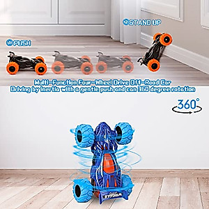 M SANMERSEN Monster Truck Car Toy, 2 Pack Turnable Head Monster Dragon Toys Friction Powered Cars Pull Back Toy Cars Set - Push and Go Toy Cars for Toddler Boys Girls Easter Gift
