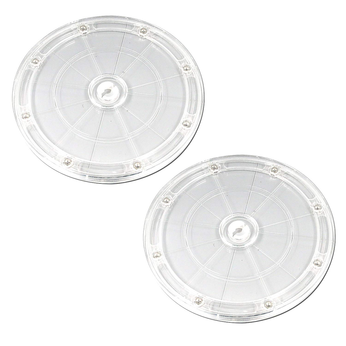 MY MIRONEY Heavy Duty Lazy Susan Turntable Organizer 7" Clear Acrylic Rotating Swivel Stand with Steel Ball Bearings for Spice Rack Cake Decorating TV Laptop Pack of 2