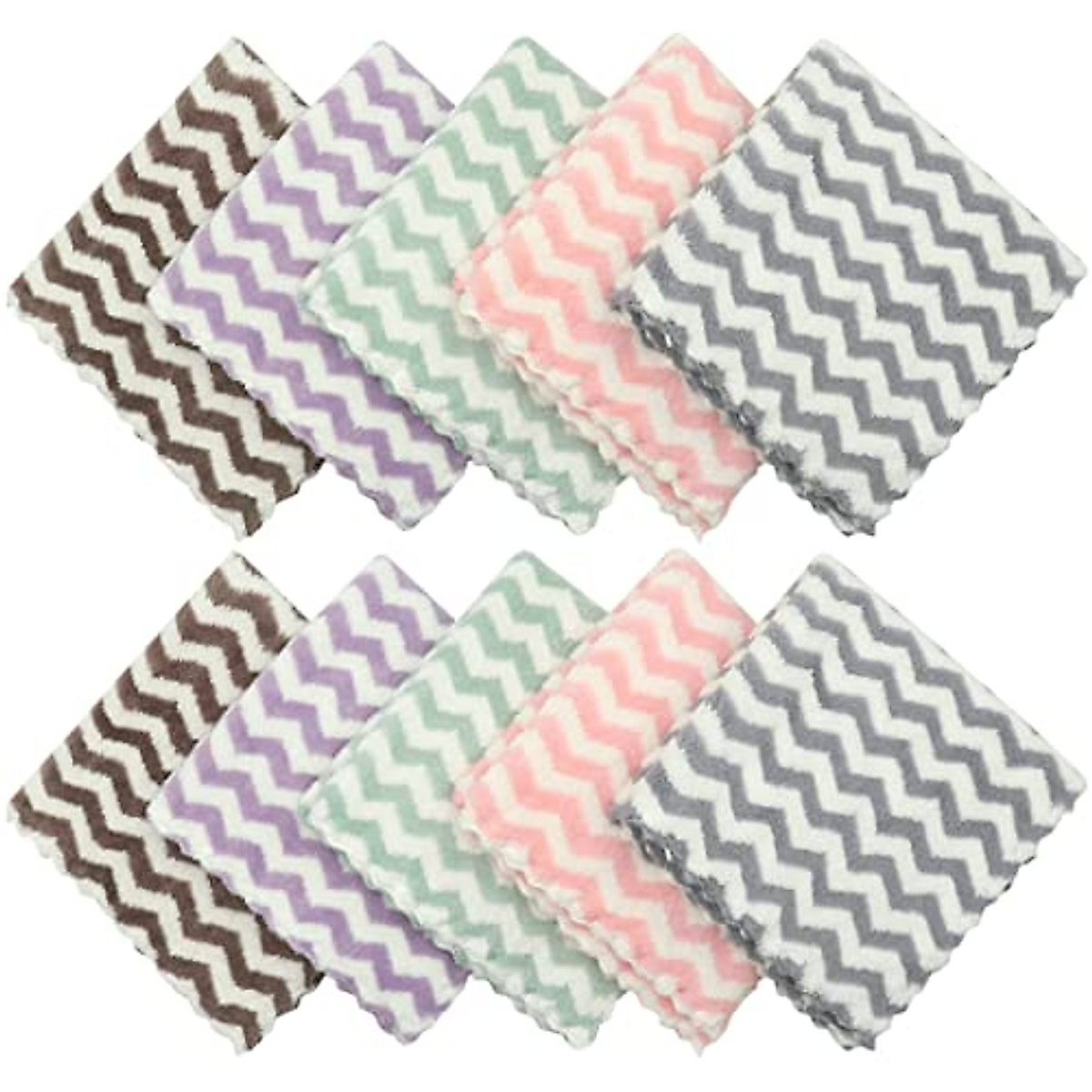 HFGBLG Microfiber Cleaning Cloth Lint Free Cleaning Rags, 10 Pack Fast Drying Dish Rags for Cleaning, Super Absorbent Kitchen Dish Cloths for Wash Dishes,12 in x 12 in, Mix Color