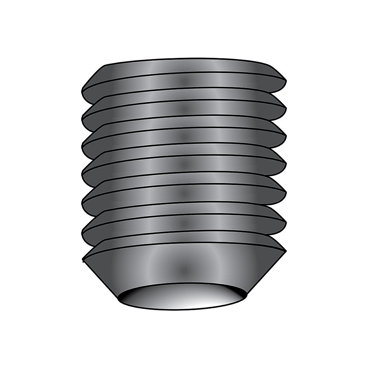 Small Parts M12012SSC Alloy Steel Set Screw, Black Oxide Finish, Meets ISO 4029, Hex Socket Drive, Cup Point, M12-1.75 Thread Size, 12 mm Length, US Made (Pack of 25)