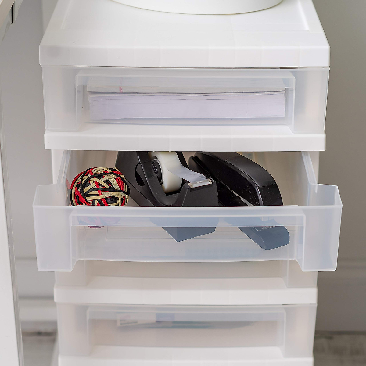 IRIS USA MC-341-NS Storage Drawer Cart, 5 WHT CLR, White