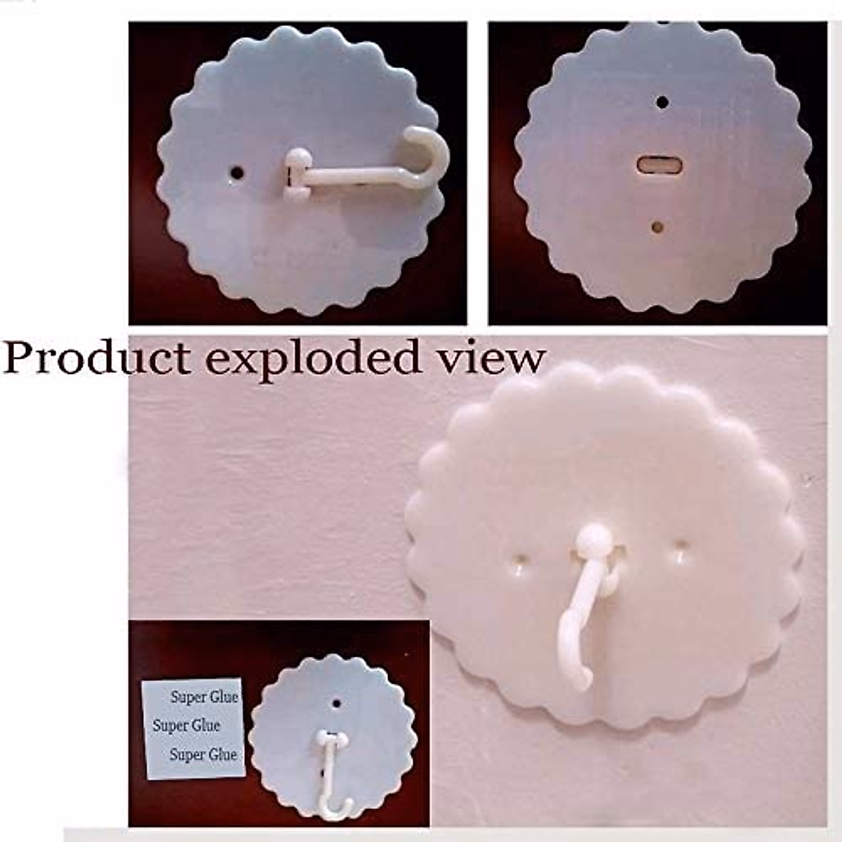 MOU Ceiling Mosquito Net Hooks Super Glue Dome Mosquito Net Hooks Ceiling Hooks Bed Canopy Hooks for Home, Easy to Install and Use Bedding Accessories Nail-Free Hook (2set)