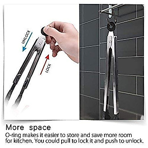 GEEKHOM Silicone Melt Proof 600F Heat Resistant Spatulas Set &amp; Tongs 2pack 9“+12” Silicone Tips Cooking Tongs