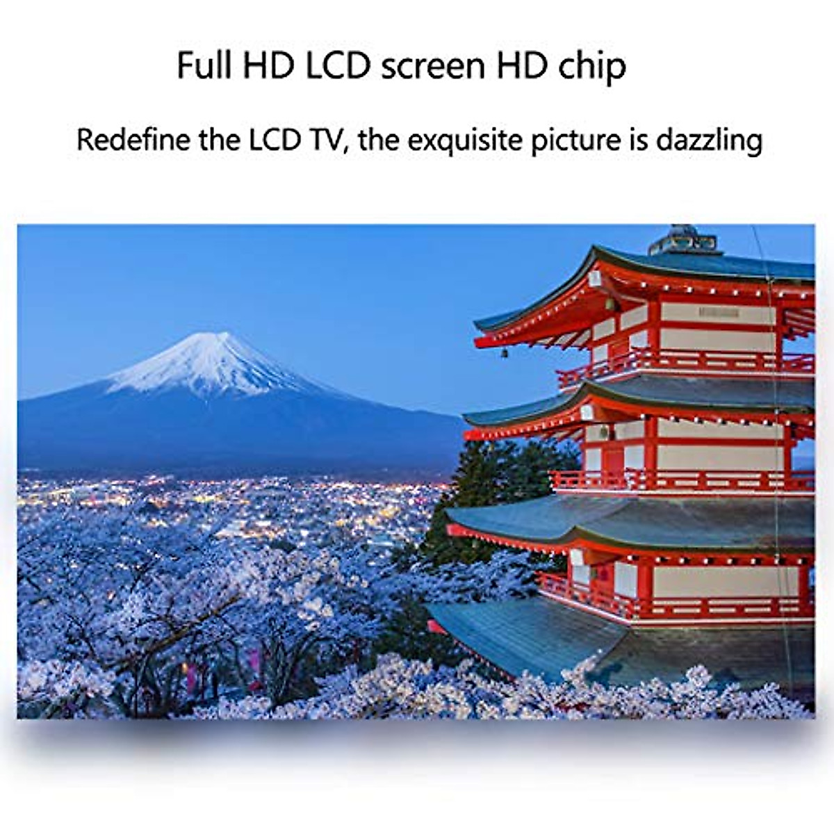 Zzmop HD Smart LED TV,4K Flat Panel LCD TV with Widescreen Monitor,Wall Mount or Standing TV,USB Media Playback,for Home,Commercial,Black