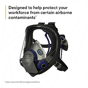 3M Ultimate FX Full Facepiece Reusable Respirator, FF-403, NIOSH, ANSI, Six-Strap Harness for a Secure Comfortable Fit, Cool Flow Valve, Passive Speaking Diaphragm, Large