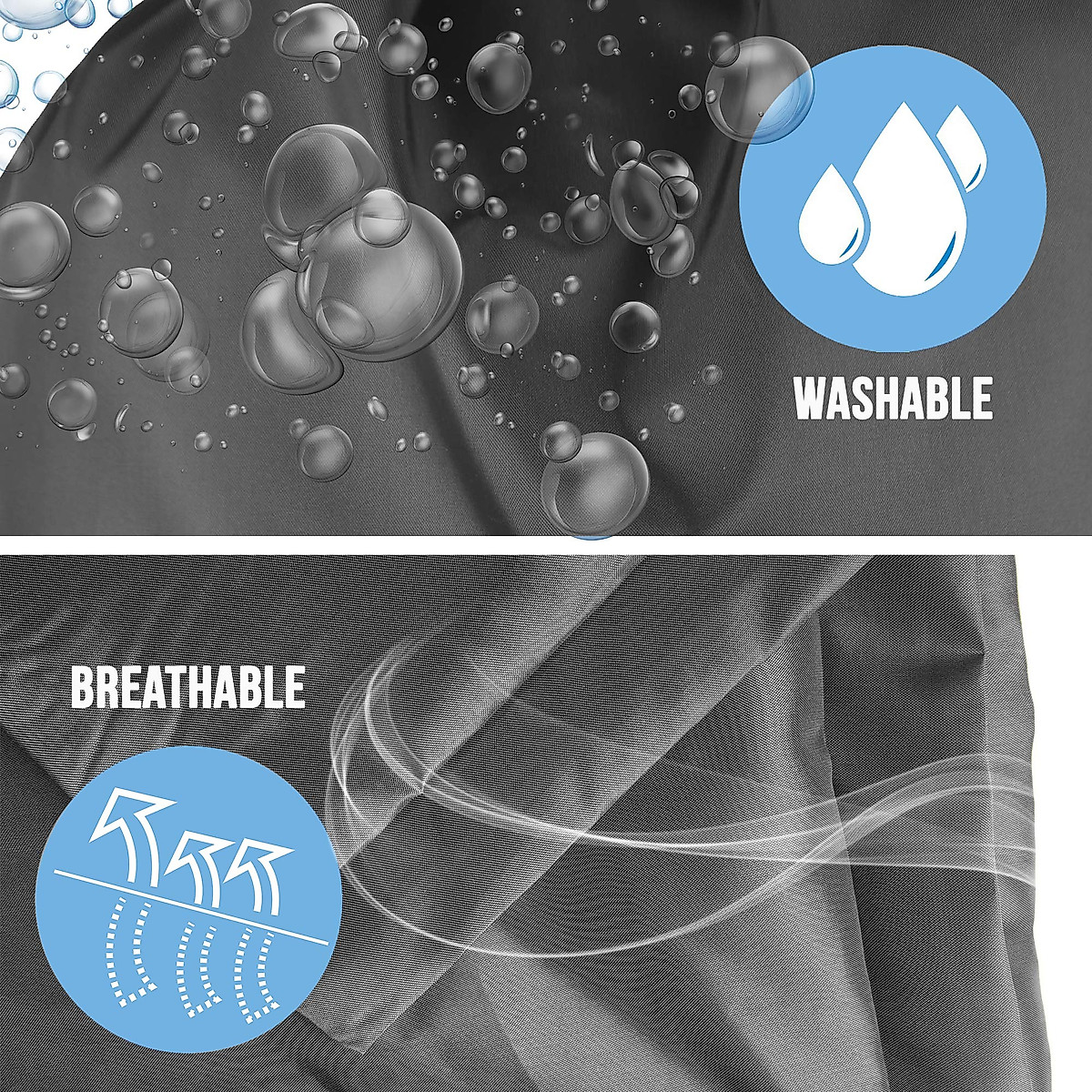 Nylon Laundry Bags, Size: 30" x 40" with Shoulder Strap, Heavy Duty, College, Laundry, Household, Storage. Machine Washable. Made in USA. (Grey, Pack of 2)