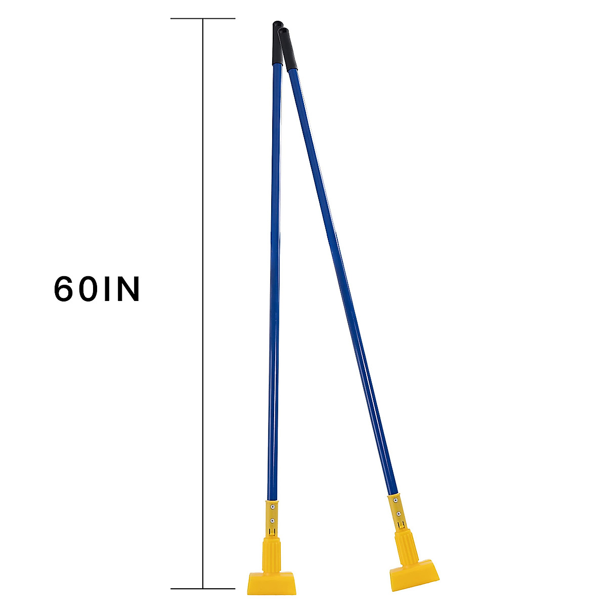 Matthew Cleaning Commercial Quick-Change Iron Mop Handle for Floor Cleaning Heavy Duty Mop Stick Replacement 60inch Jaw Clamp-Style Wet Mop Handle 6 Packs