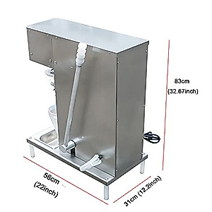 INTBUYING 110V 750W Frozen Fruit Ice Cream Yogurt Blender, 304 Stainless Steel Swirl Spiral Mixing Blade, Frozen Milkshake Fruit Dessert Mixer with Two Cone Hopper