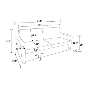 DHP Signature Sleep Casey Velvet Sofa with Memory Foam Mattress, Gray, Queen