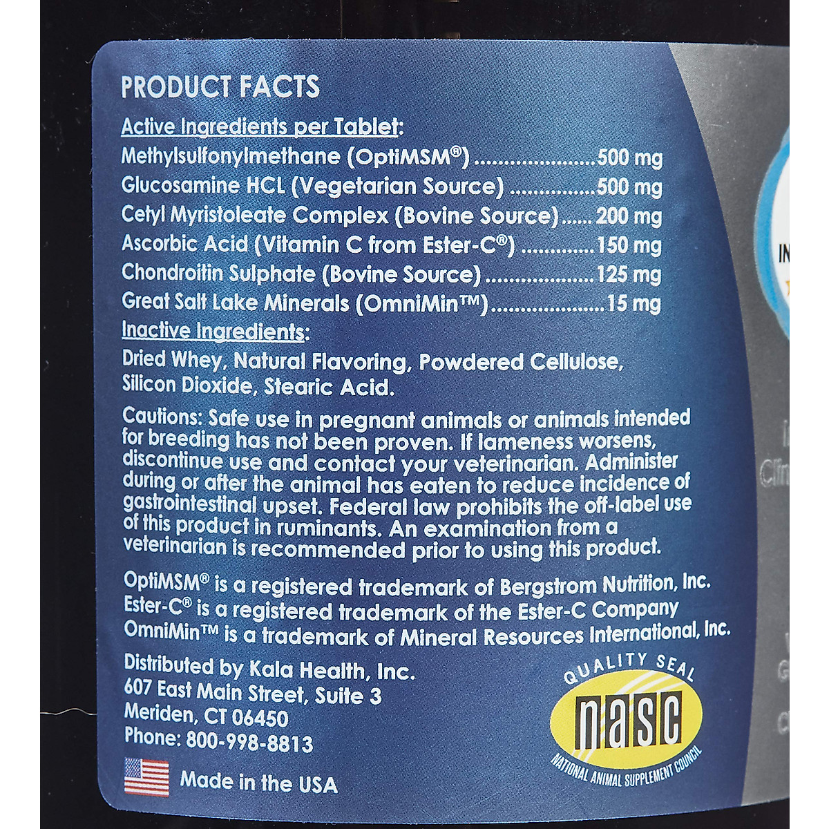 KALA HEALTH PeakTails Arthrix Plus, 150 Count Tablets, Provides Hip & Joint Support for Dogs, Formulated with Clinically Studied Ingredients, MSM, Glucosamine, Chondroitin