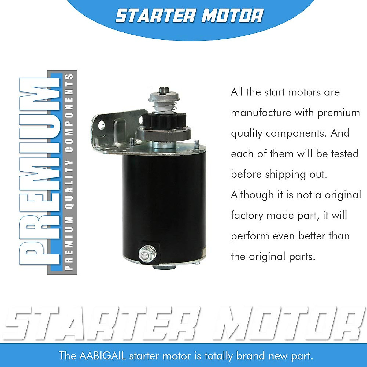 16 Teeth Briggs and Stratton Starter Motor Replacement for Briggs 390838 497594 497595 5-22 HP 5742 /John Deere AM122337, AM37352, AM39137, LG497595, MIU13772, SE501880 /Briggs 391423, 392749