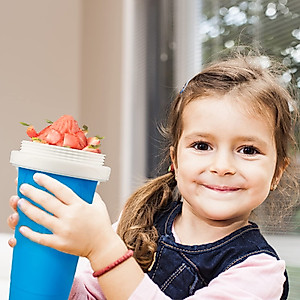 Slushie Maker Cup,FUROLD Frozen Magic Squeeze Cup Slush Cup DIY Slushies Cup Smoothies Double Layers , Homemade Slushie Machine w/ Straw and Spoon, Ice Cream Maker Cool Stuff Gifts for Kids & family