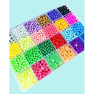 Vytung Water Fuse Beads Kit-3600 Beads 24 Colors(6 Glow in Dark) Mega Bead Refill Beads for Kids Beginners Activity Pack(3600 Beads Refill Pack))