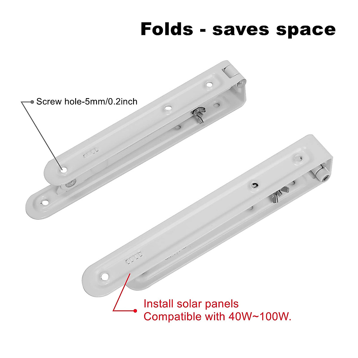 1Set Adjustable Solar Panel Brackets Folding Tilt Portable (Small Holder) for Outdoor Holiday, Home, RV, Boat, Off Grid System