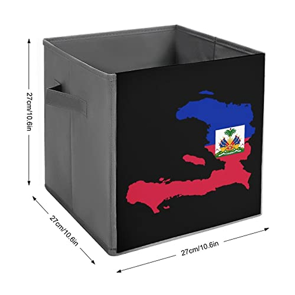 Haitiflag Map Collapsible Storage Bins Basics Folding Fabric Storage Cubes Organizer Boxes with Handles