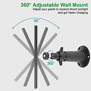 UYODM Solar Panel Compatible with Google Nest Cam Outdoor or Indoor, Battery - 3.5W Solar Panel Power Your Nest Camera Continuously- Black