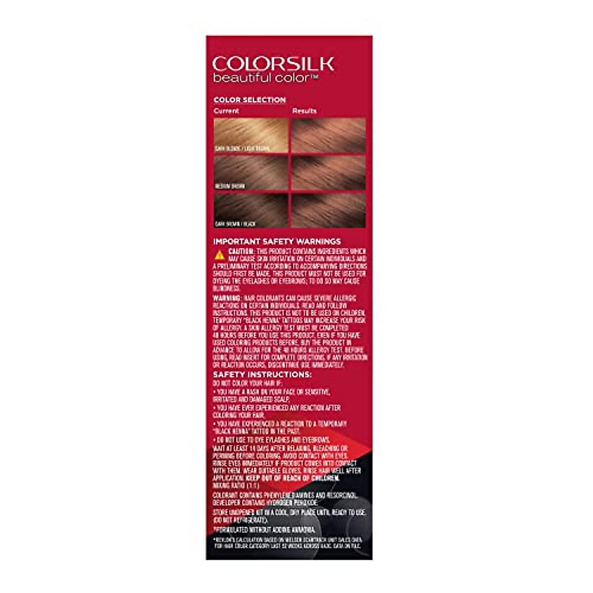 Revlon Permanent Hair Color, Permanent Red Hair Dye, Colorsilk with 100% Gray Coverage, Ammonia-Free, Keratin and Amino Acids, Red Shades (Pack of 3)