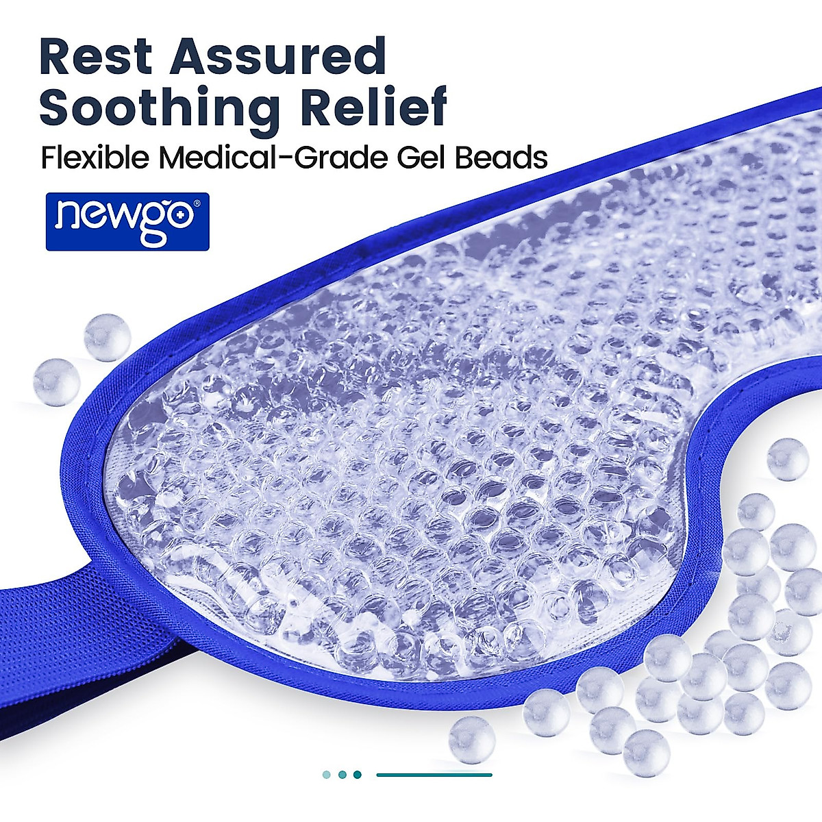 NEWGO Cooling Eye Mask for Puffy Eyes, Cold Eye Mask Eye Ice Pack for After Eyes Surgery, Tension Stress Relief, Itchy Eyes, Headaches, Dark Circles - Navy Blue