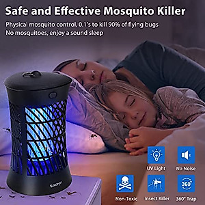beichen Bug Zapper 4200V Electric Mosquito Zapper Waterproof Lamps for Outdoor Use Indoor Mosquito Killer for Home Patio Backyard [Covers 1500 Sq.ft, 7.7ft Cord,1-Pack Replacement Bulb]