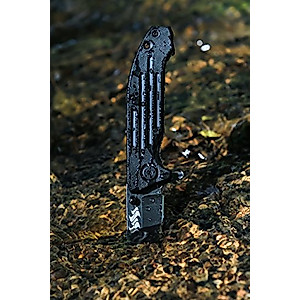 Kuuma 51910 Spring Assisted Knife (Fine Edge,4.5"), Black,One Size