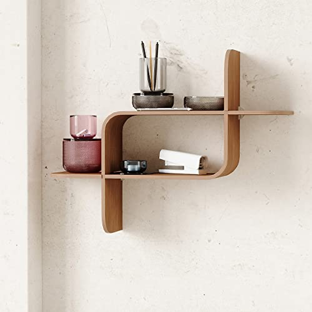 Umbra Montage Wall Shelf Light Walnut