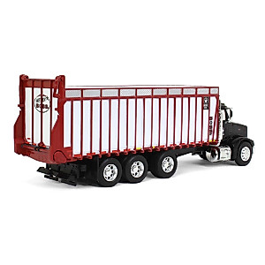 Spec Cast 1/64 Black Peterbilt 385 w/Red & White Meyer 8126RT Boss Forage Box MEY-003