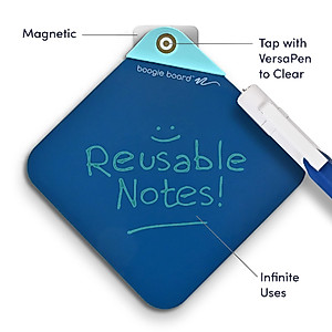 Boogie Board VersaNotes Starter Pack, Reusable 3-Pack 4x4 Dry-Erase and Sticky Note Alternative for Home and Office, Includes 3 VersaNotes, Magnetic Mounting Plates, Instant Erase, and VersaPen Stylus