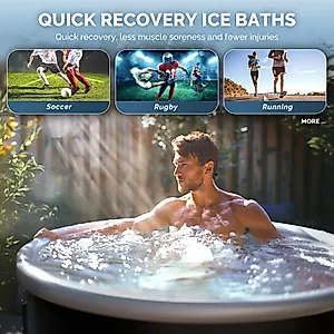 Ice Bath Tub for Athletes, 116 Gal XL Cold Plunge Tub for Recovery and Cold Water Therapy, Portable Multiple Layered Ice Pod Barrel for Outdoor, Inflatable Icebath Tub at Home