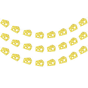 Sursurprise Cheese Themed Party Decorations, 3Pcs Cheese Banner for Macaroni and Cheese Birthday Decorations Party Supplies