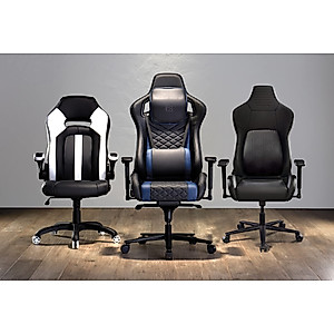 RS Gaming™ Vertex Ergonomic Faux Leather High-Back Gaming Chair, Black, BIFMA Compliant