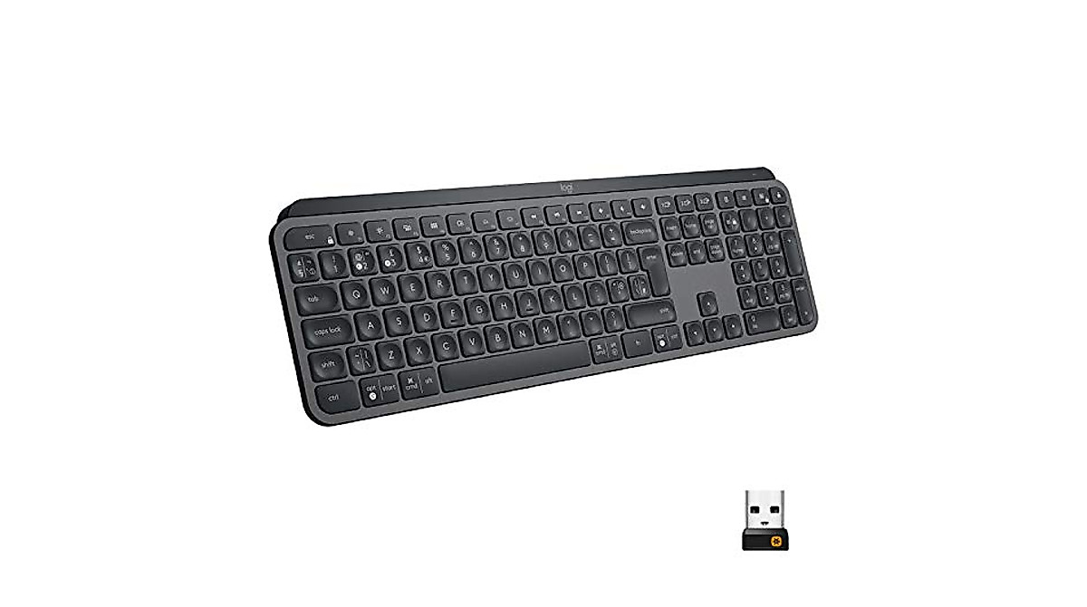 Logitech MX Keys Wireless Keyboard with Ergonomic Palm Rest - Graphite