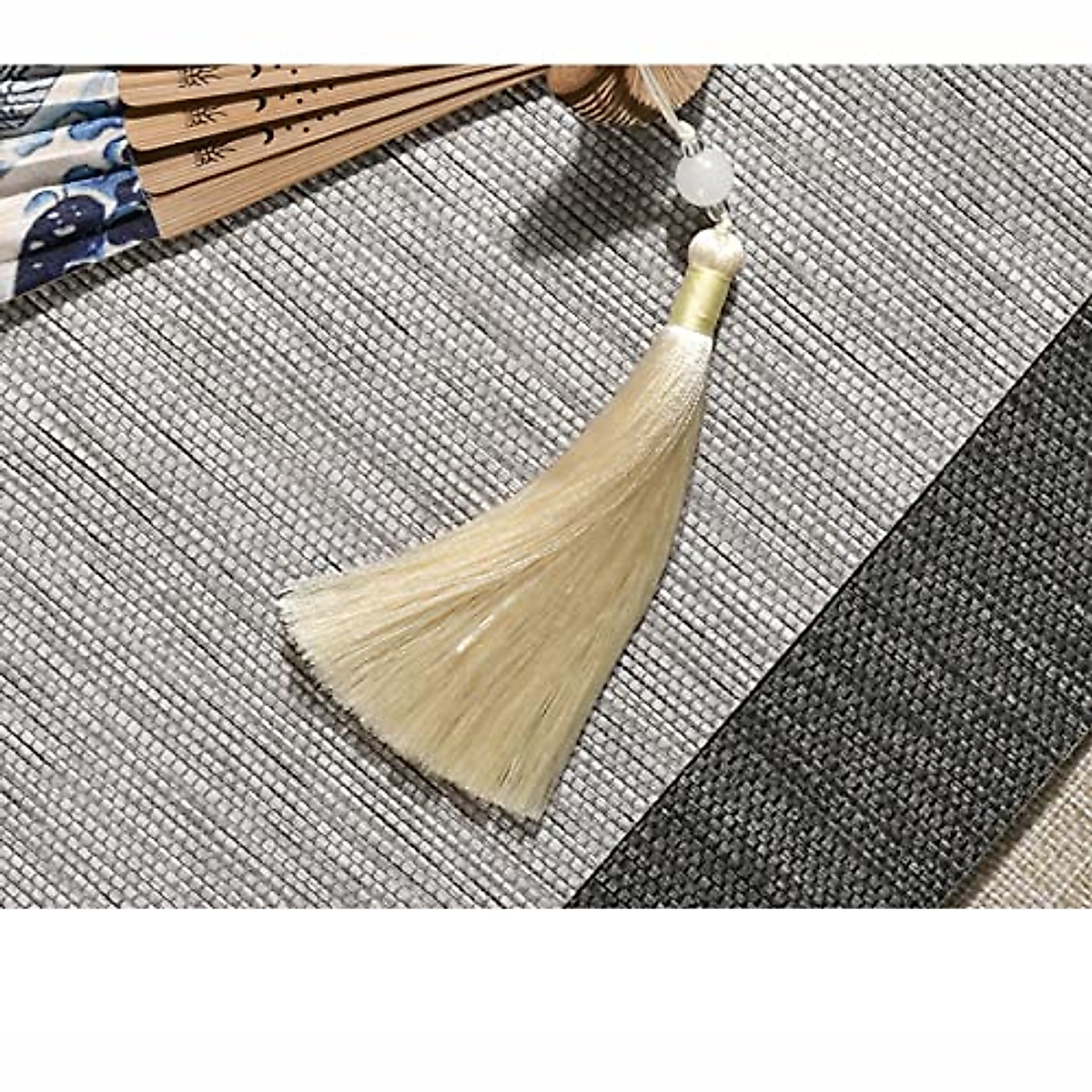Fringed Folding Fan Hand Fan Pocket Fan Retro Bamboo Handle Fan Wedding Summer Party Dancing Cosplay Vintage Style