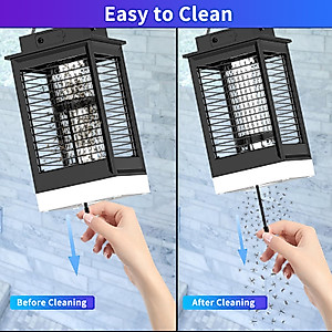 Solar Bug Zapper Outdoor 2024 Upgraded, Human Motion Sensor Mosquito Zapper, 4500V Rechargeable Fly Zapper, Electric Mosquito Killer with Light, 4 Modes Insect Zapper for Patio, Porch, Camping