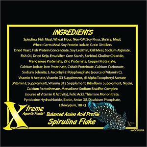 Xtreme Aquatic Foods 2227-E Spirulina Flake, 3 oz