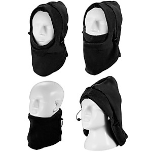 4 Pieces Kids Balaclava Hat Fleece Winter Ski Mask Double Warmer Face Cap (Black, Red, Grey, Blue)