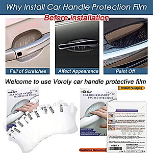 Voroly 10 PCS Car Door Handle Protector Universal Transparent Car Door Handles Cup Protector Car Door Scratch Protector Vinyl Films