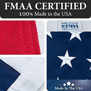 American Flags for Outside 3x5-100% MADE IN THE USA -Indestructible Durable Outdoor Heavy Duty Spun Polyester -US Flags 3x5 Outdoor -American Flag Sewn Stripes and Embroidered Stars - FMAA Certified