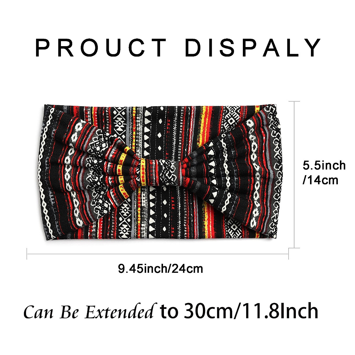 STGDAK Boho Headbands For Women Fashion Stretch Wide Hair Bands Knoted Turban Head Bands Yoga Running Sweatband Elastic Headband Stylish Wrap Headbands Hair Accessories for Teen Girls 4 Pack