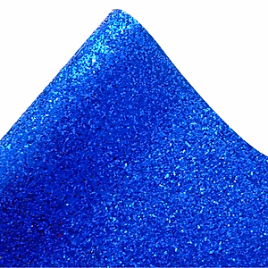 Greatdiy Sparkly Royal Blue Chunky Glitter Fabric Roll 12 x 52 inch Shiny Solid Color Independence Day Faux Leather for Making Earrings Bows Crafts (16013#34)