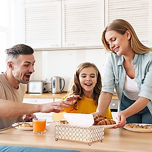 2 Pieces Rectangular Crystal Tissue Box Cover Crystal Tissue Box Holder Bling Tissue Holder Decorative Toilet Paper Box Rectangle Steel Napkin Case Napkins Container for Bathroom Table Decor (Gold)